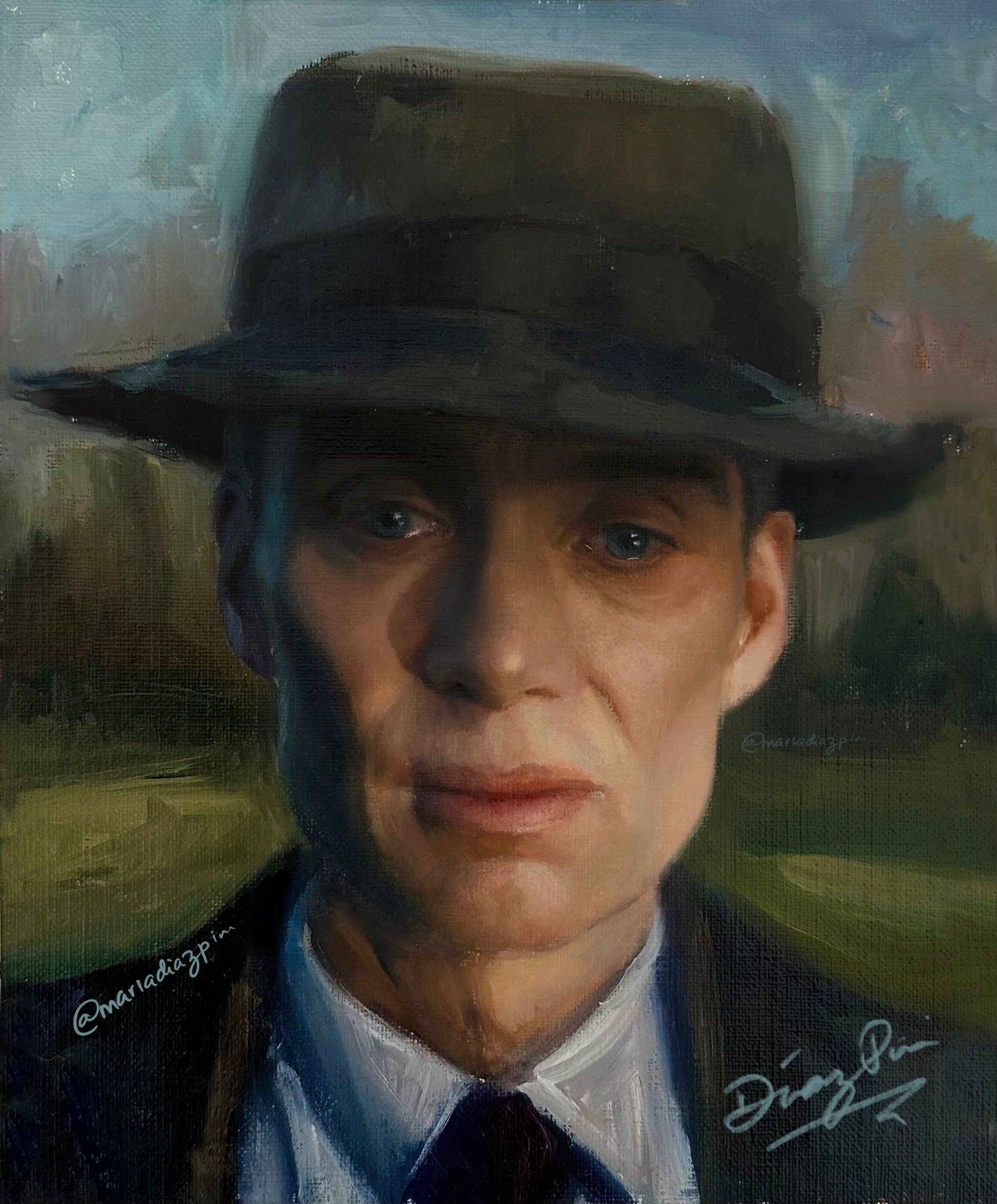 Oppenheimer Oil Painting – Maria Diaz Pini