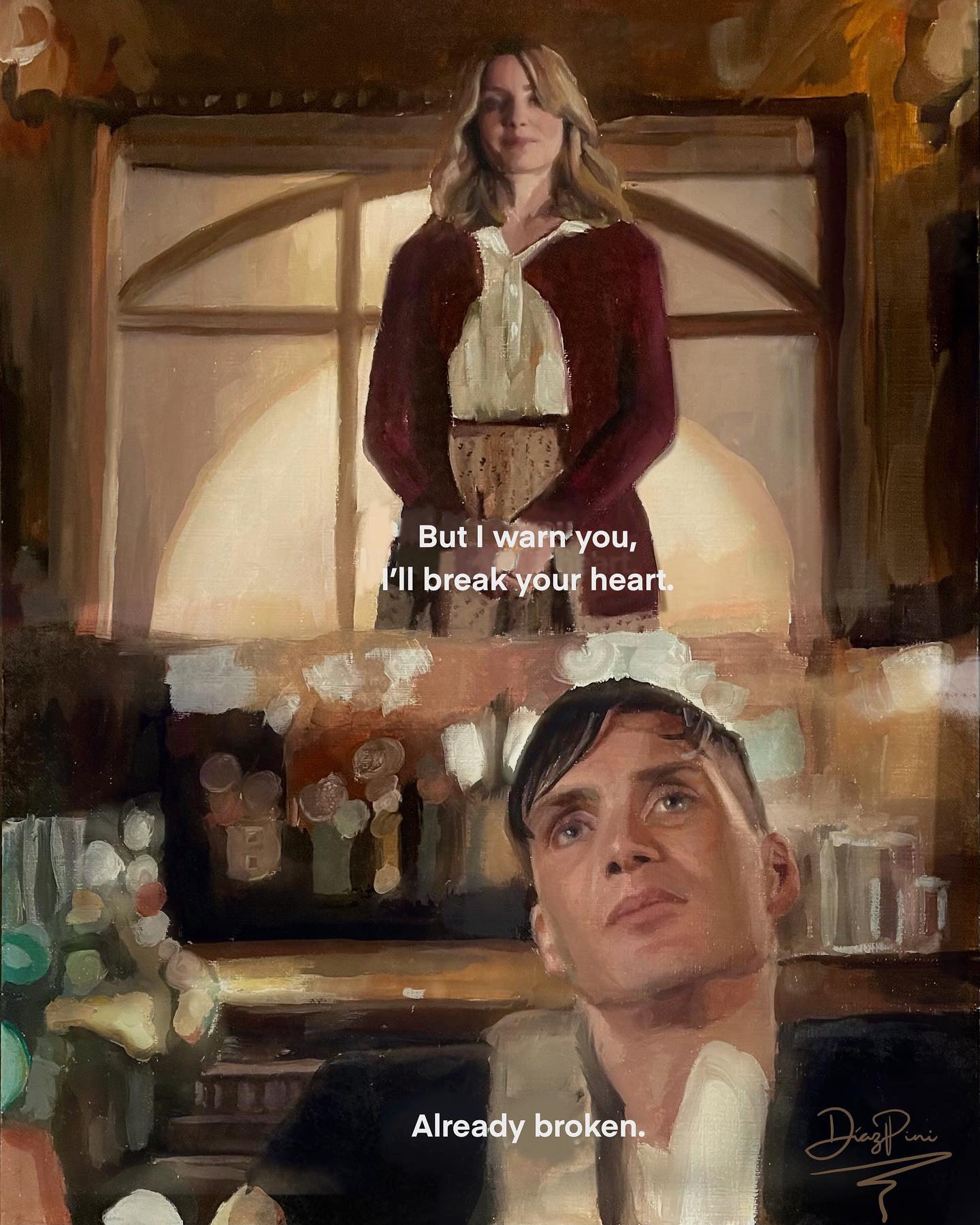 Peaky Blinders Already Broken Oil Painting – Maria Diaz Pini