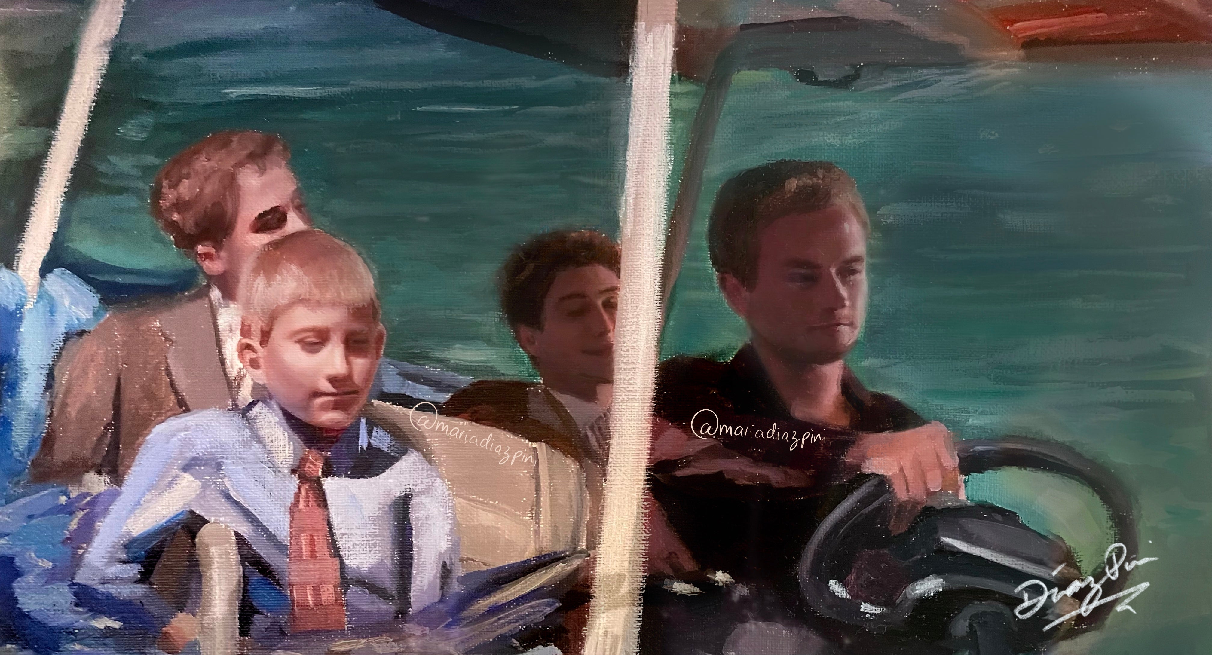 Golf Cart Oil Painting – Maria Diaz Pini