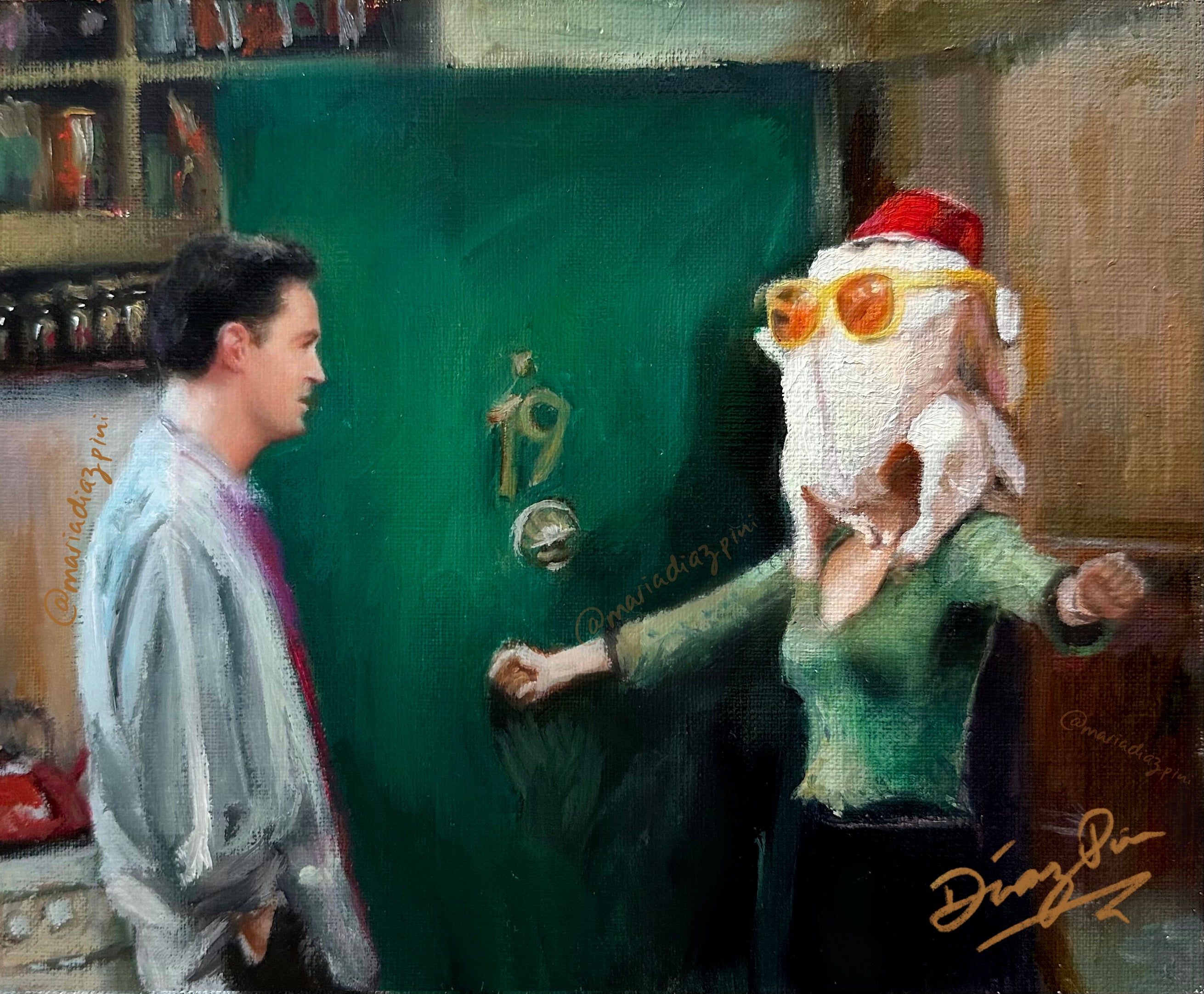 Chandler and Monica Oil Painting – Maria Diaz Pini