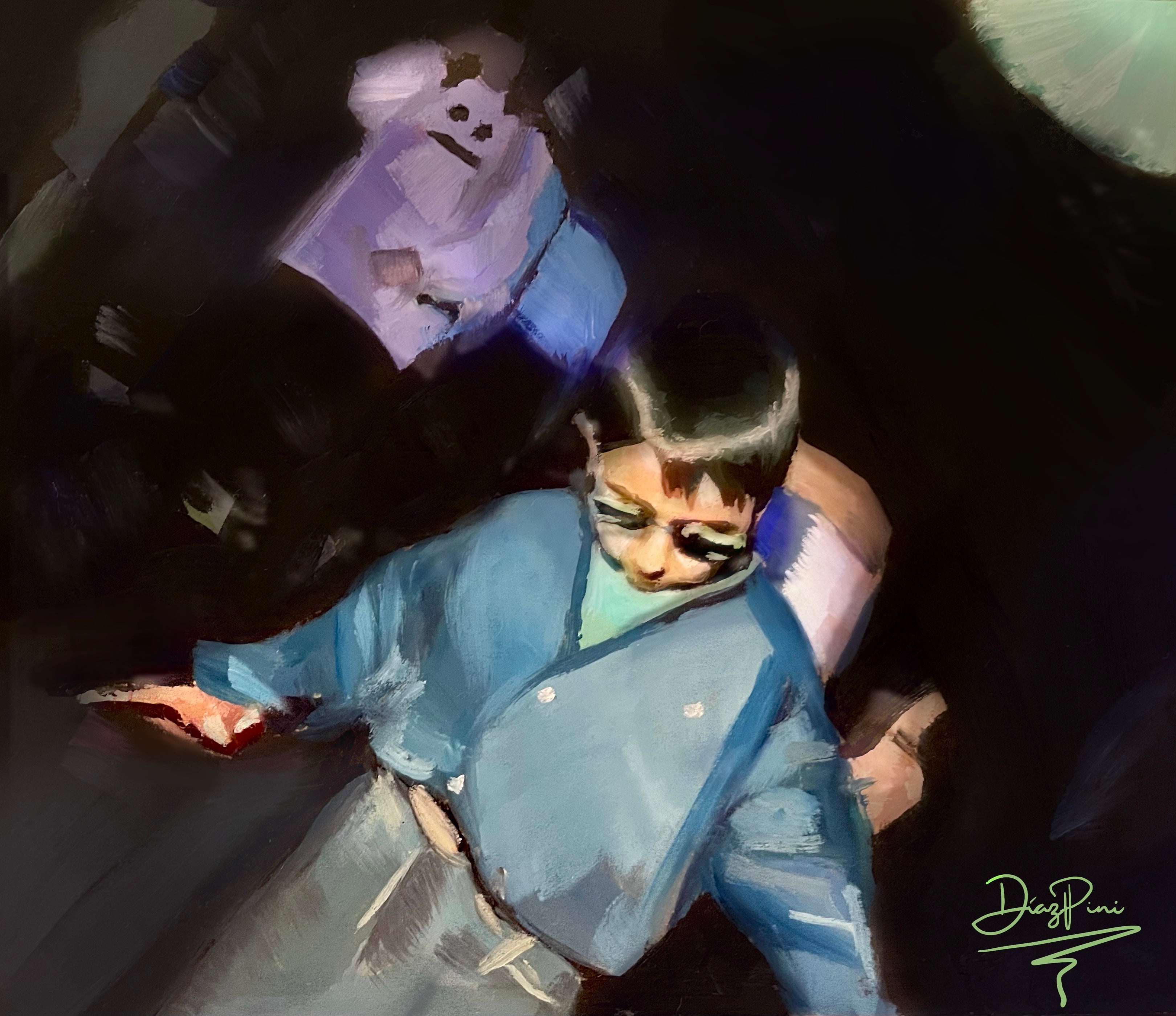 Kid Dancing Oil Painting – Maria Diaz Pini