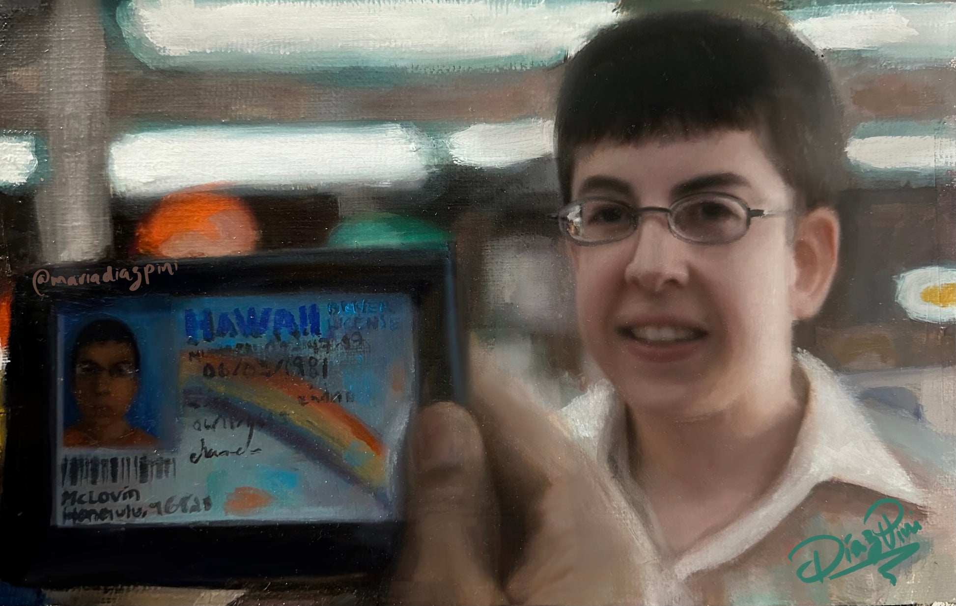 McLovin Oil Painting – Maria Diaz Pini