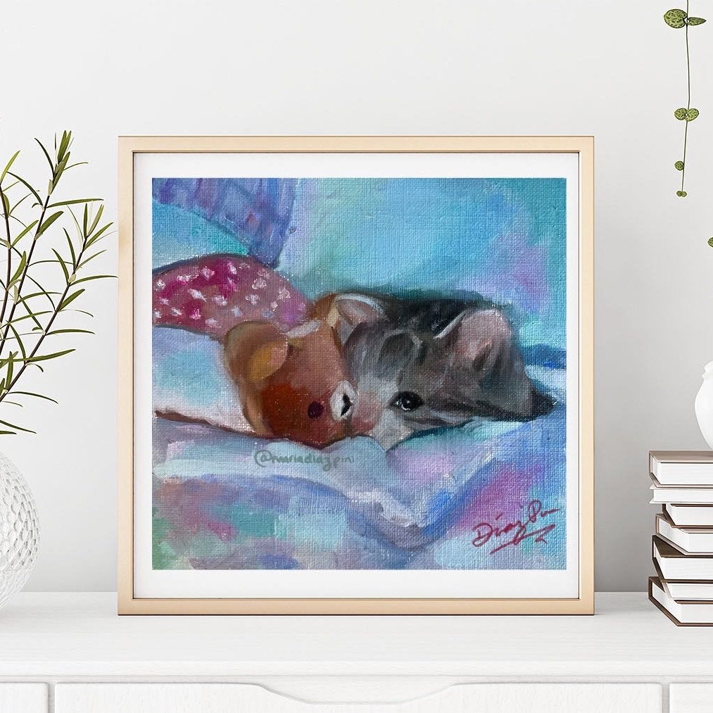 Sad Cat meme Artwork Print – Maria Diaz Pini